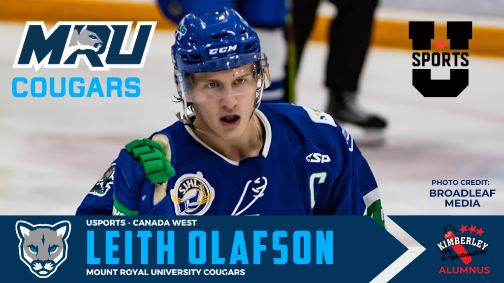 Nitros alum Olafson playing for USPORTS’ Cougars | Kimberley Dynamiters